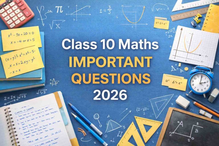 Class 10 Maths Important Questions 2026 Cbse Board Exam Preparation