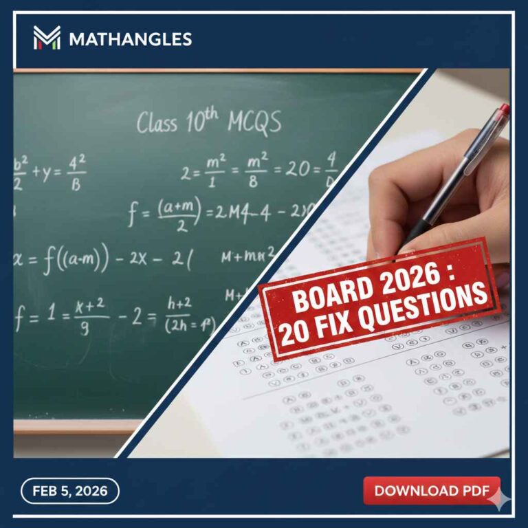 Class 10 Maths MCQ Questions for Board Exam 2026 – Important Objective ...